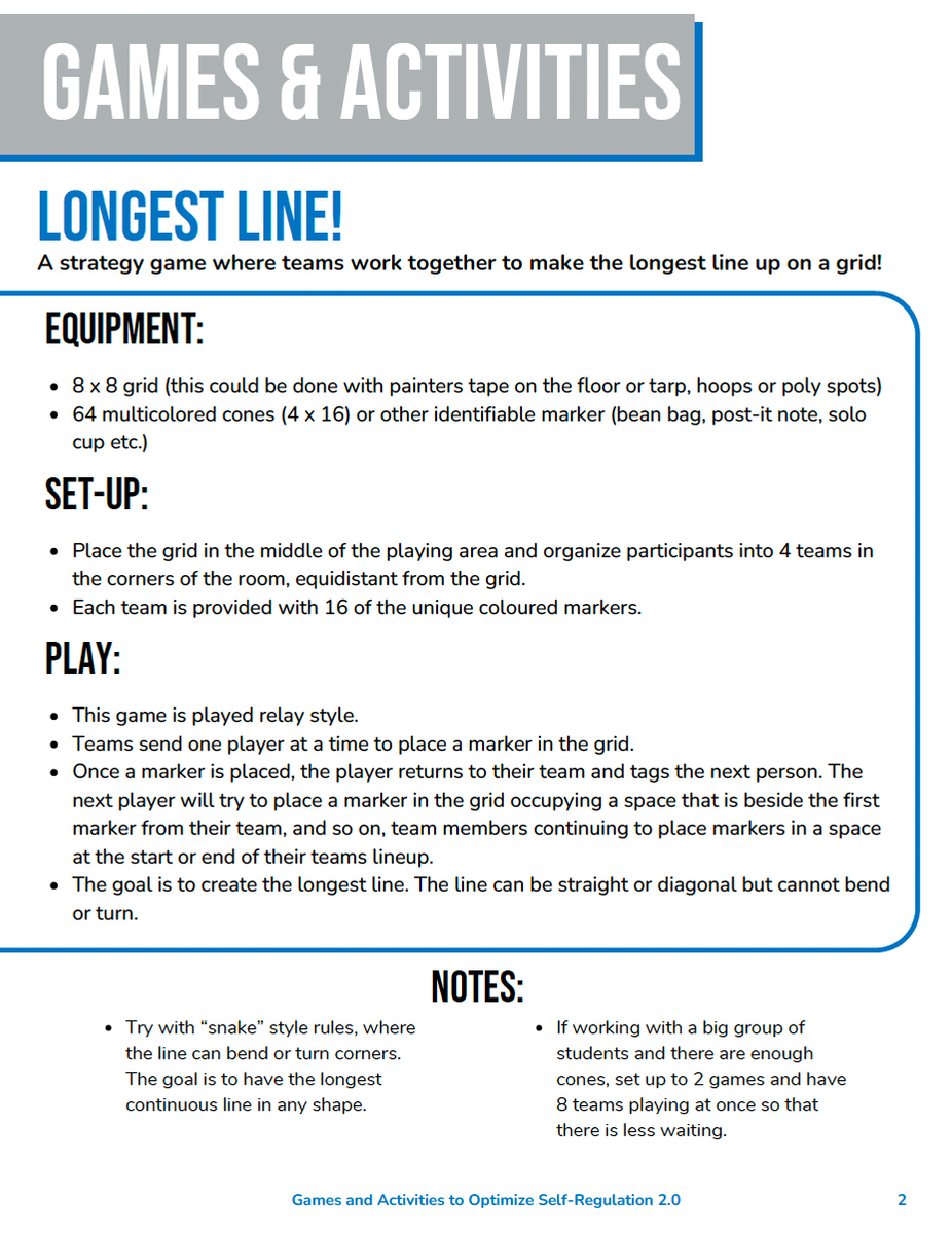 Games & Activities to Optimize Self Regulation 2.0 – Ever Active Schools