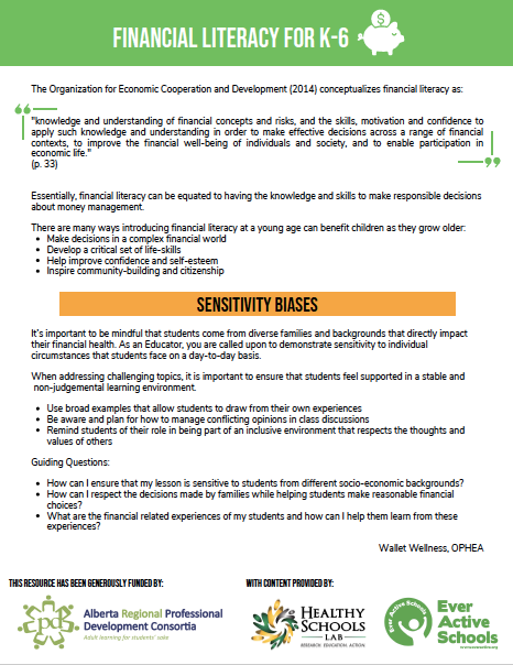 Financial Literacy for K-6 – Ever Active Schools