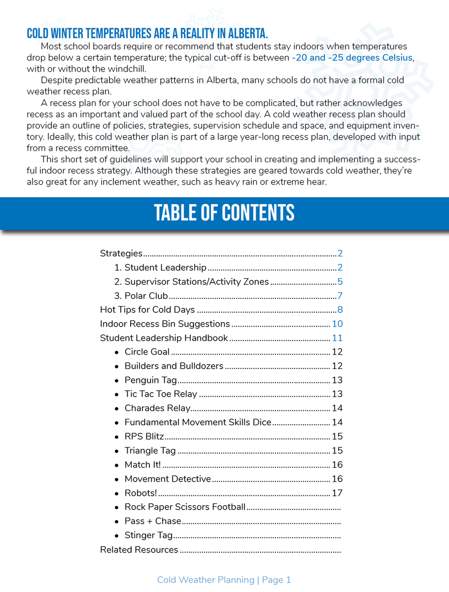 Cold Weather Recess Planning Guide for K-6 – Ever Active Schools
